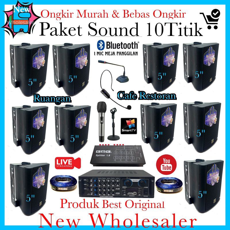 Jual paket salon sound speaker Ruangan 10 titik 5 inch Hicraft Audio ...