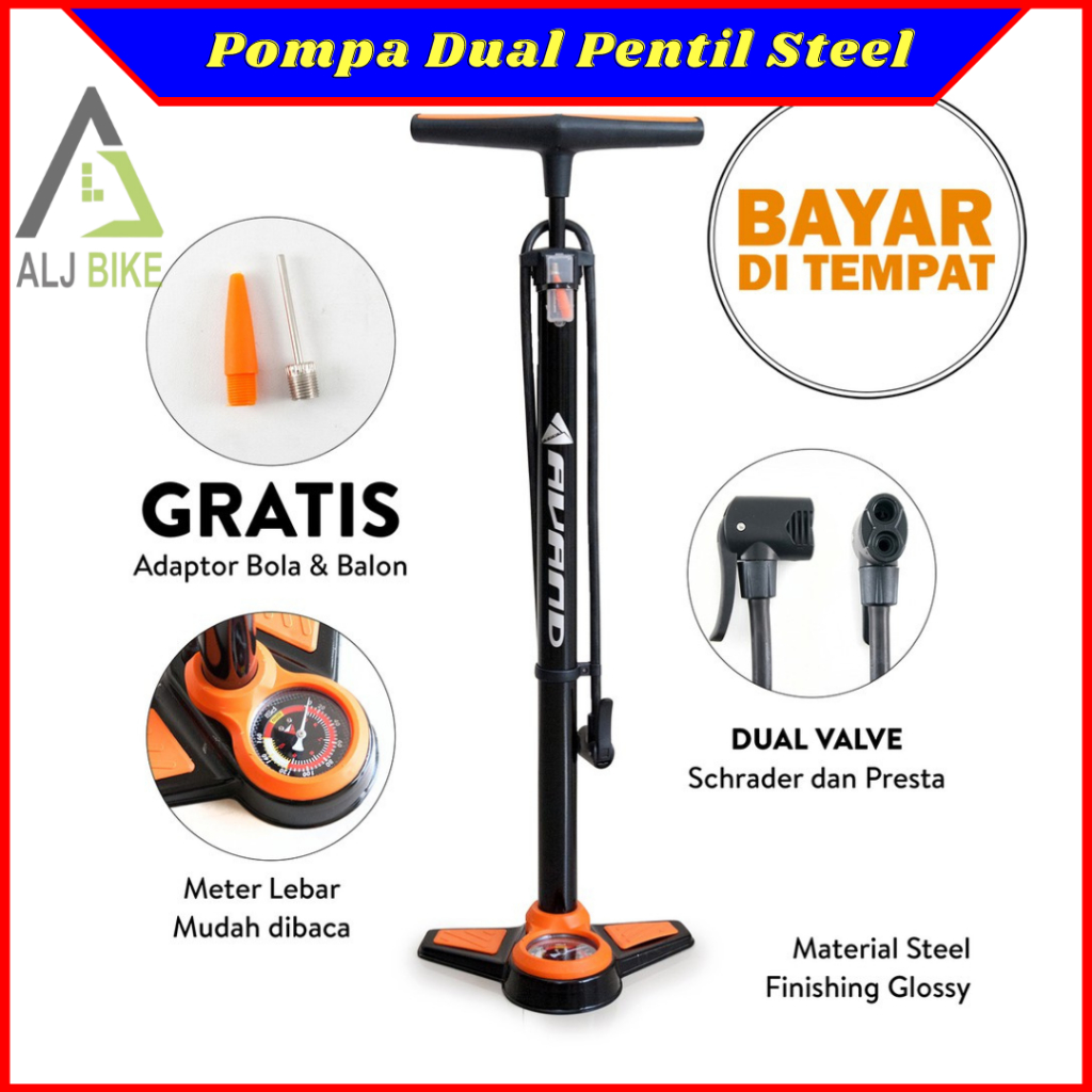 Jual AVAND Pompa Sepeda dan Motor Pompa Angin Ban Kompa Speda Meter ...