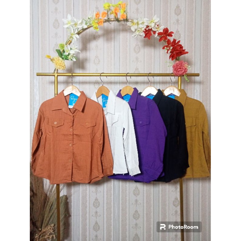 Jual kemeja anak polo linen (saku tempel) | Shopee Indonesia