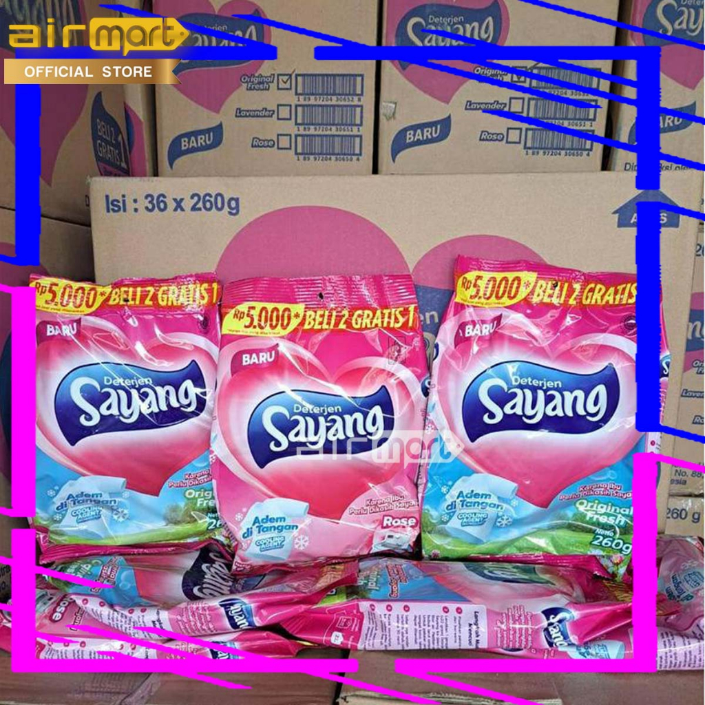 Jual Detergent Sayang Original Fresh Lavender Rose Powder Cuci 260g ...