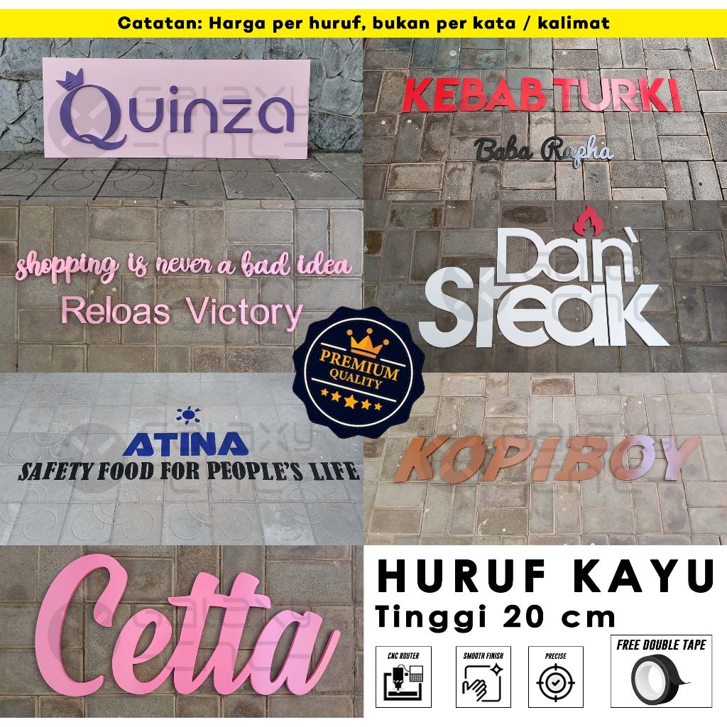 Jual Custom huruf kayu tinggi 20 cm - tulisan / hiasan / wedding ...