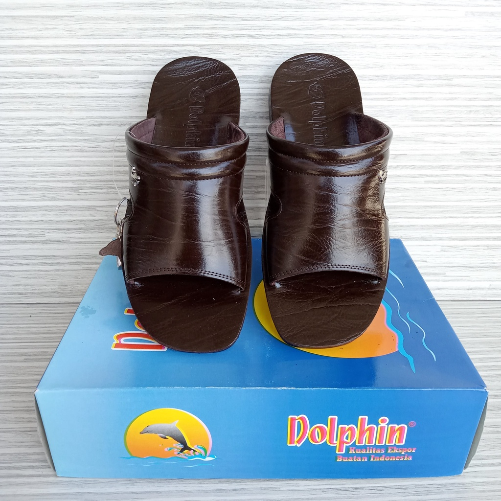 Jual PROMO!!! Dolphin Sandal Slide Pria Kulit Asli D-13 Classic series ...