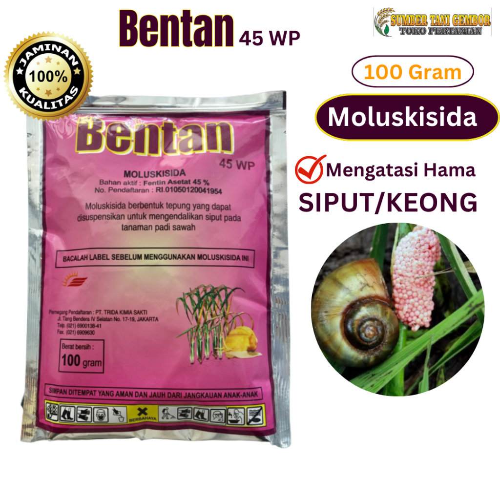 Jual Bentan 45 WP 100 gr - Moluskisida Pembasmi Siput/Keong di Padi ...