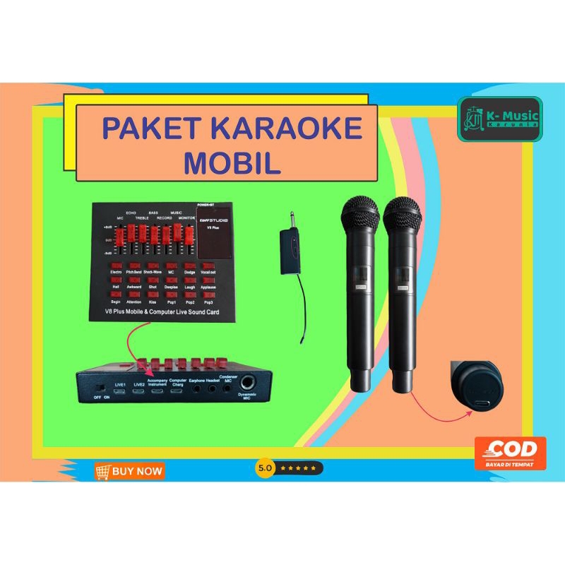 Jual Tanpa Ribet Audio Karaoke Mobil Paket Modul Mic Wireless Sistem ...