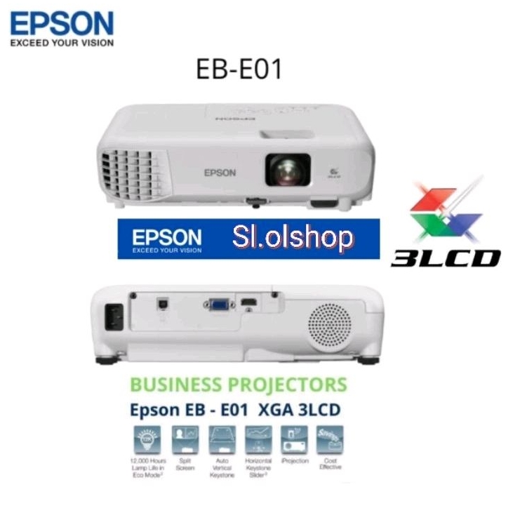 Jual Projector Epson EB- E01 xga 3300 Ansi Lumens/Projektor Epson EB E01 HDMI | Shopee Indonesia
