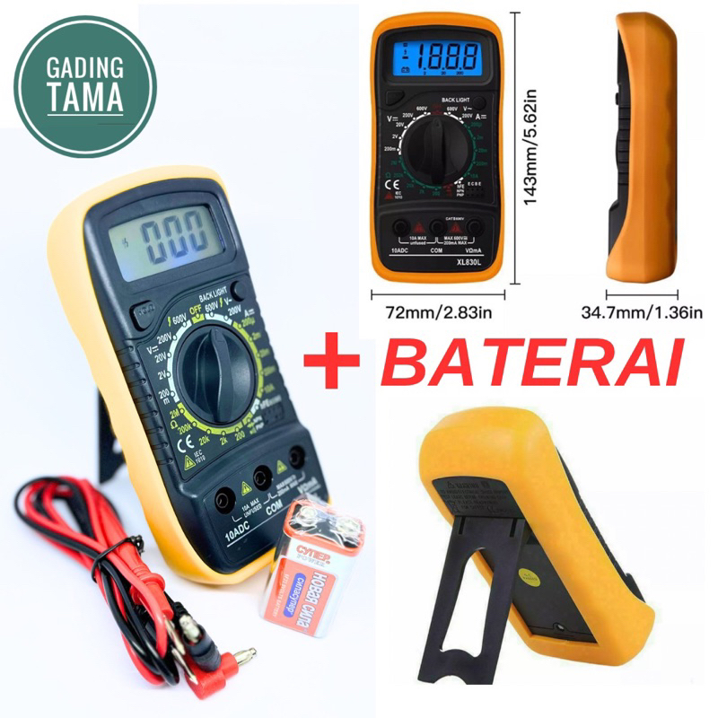 Jual Multitester Multimeter Avometer Digital (LENGKAP BATERAI ...