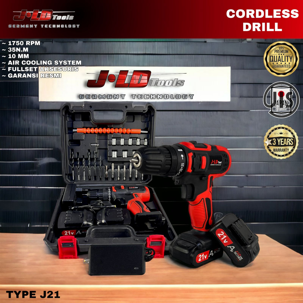 Jual TERMURAH Bor cordless JLD tools type J 21v mesin bor baterai multifungsi Japan Technology ...