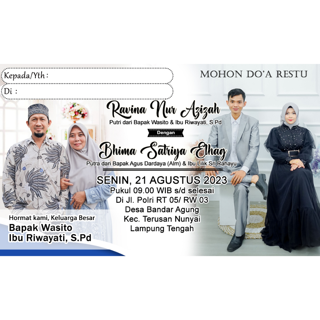 Jual Kartu Punjungan Super Jumbo 12x8 cm Desain Bisa Request Suka suka ...