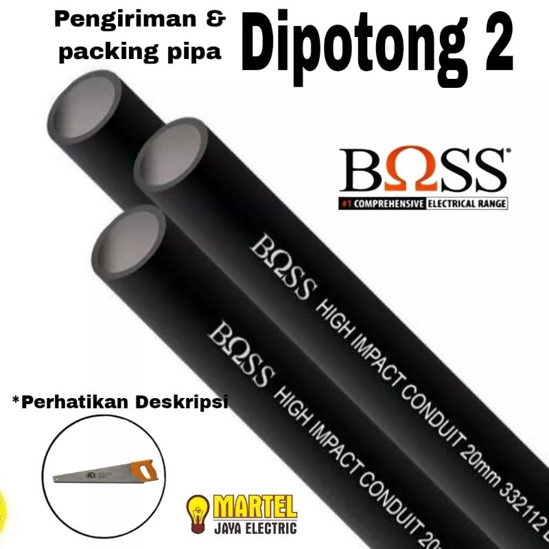 Jual Pipa conduit 20mm / pipa BOSS 20mm hitam / pipa listrik | Shopee ...