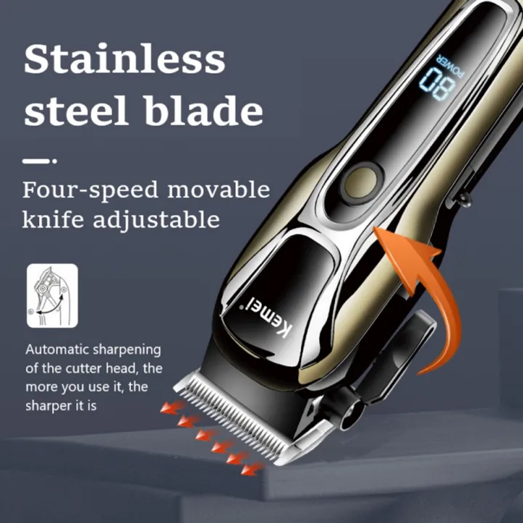 Jual Clipper Kemei KM 1990 Alat Mesin Cukur Rambut Rechargeable USB Turbo LCD Display KM 1990 ...