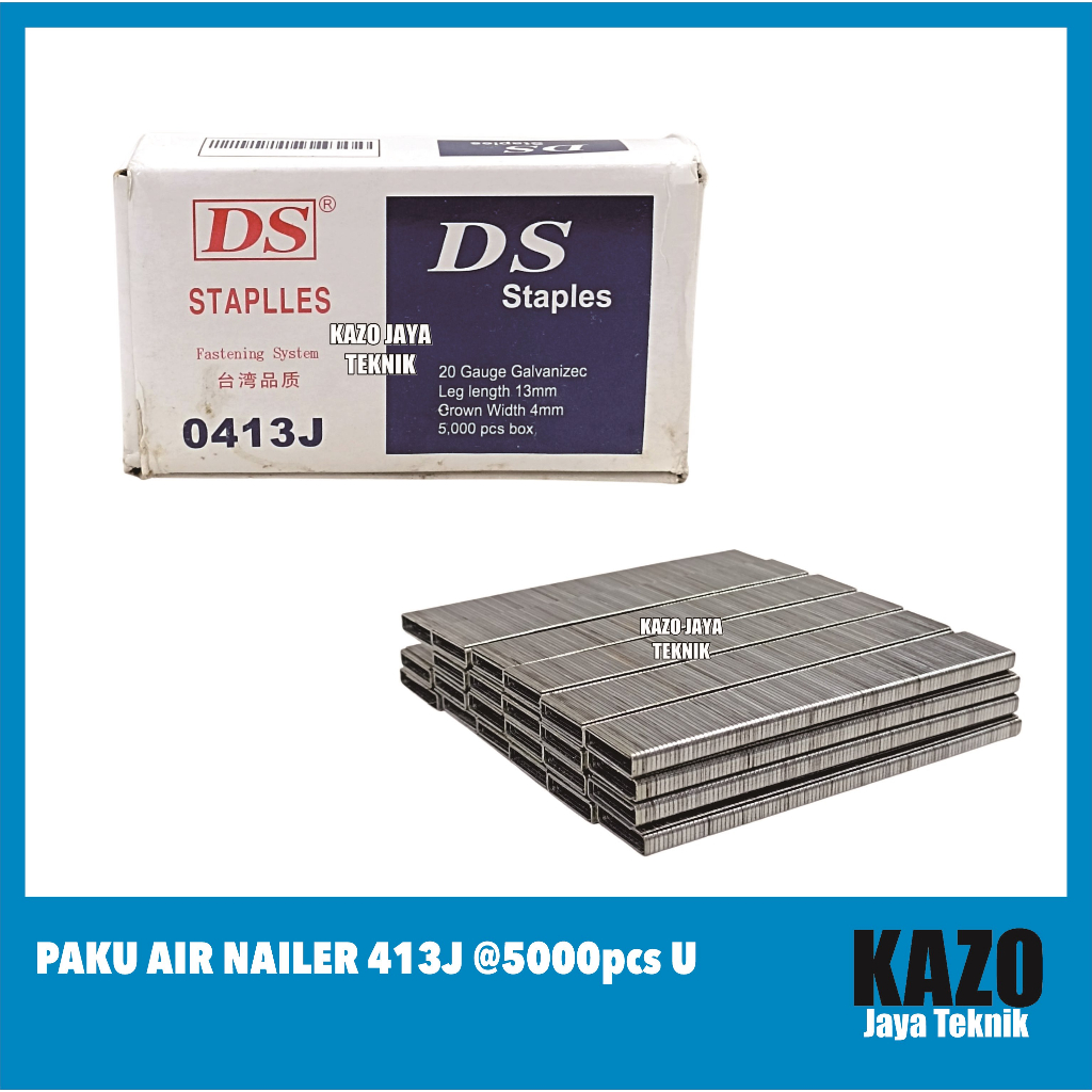 Jual Paku Air Nailer 413J @5000pcs U / Isi Staples Angin 413J | Shopee ...