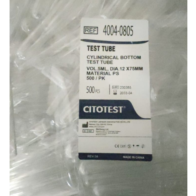 Jual Test Tube Citotes 12x75ml 5ml | Ps tube 12x75ml Citotes | Tabung ...