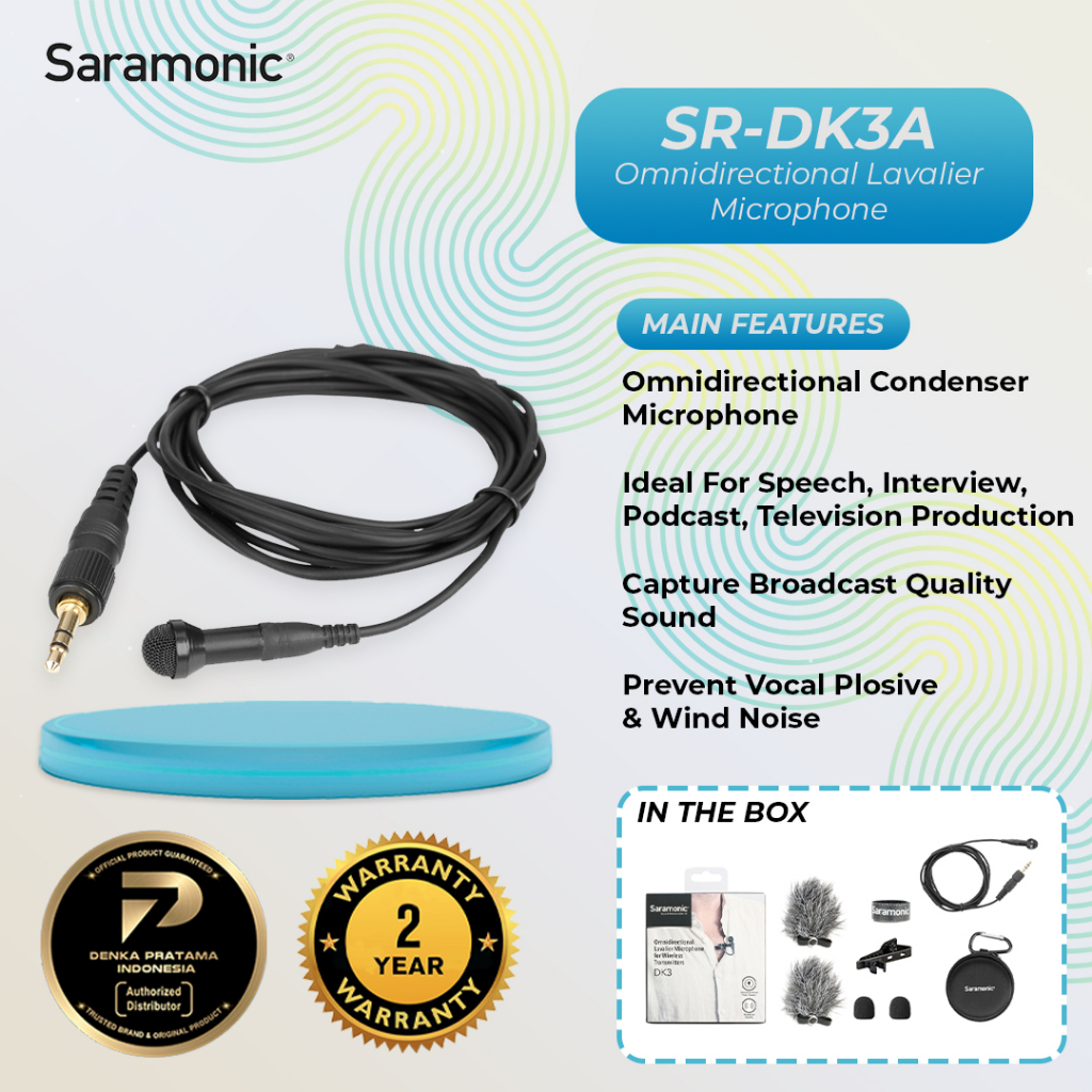 Jual Saramonic Microphone SR-DK3A 3.5mm Omnidirectional Lavalier Microphone | Shopee Indonesia