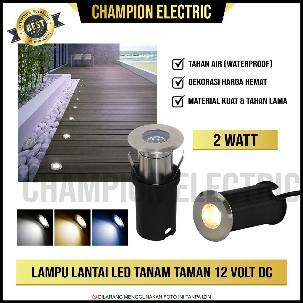 Jual Lampu Lantai Outdoor Taman LED 2W 3W Tanam 2W 3W 12V DC | Shopee Indonesia