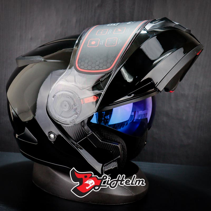 Jual HELM SNAIL M1 MODULAR SOLID BLACK GLOSS | V2 SILVER MICROLOCK ...