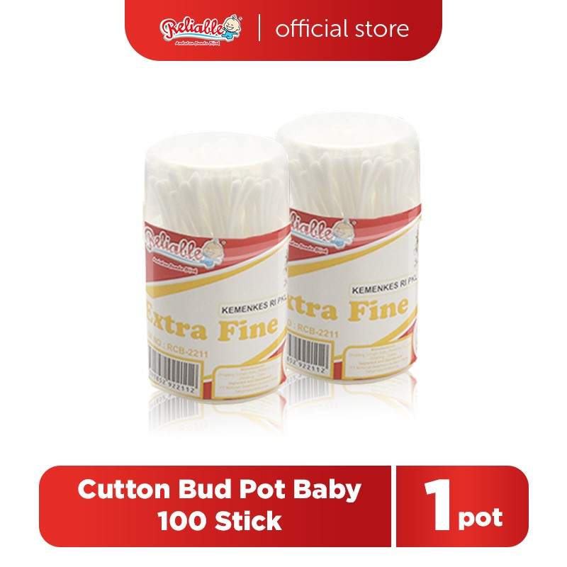 Jual Reliable - Cutton Bud baby isi 100 pcs 1 pot | Shopee Indonesia
