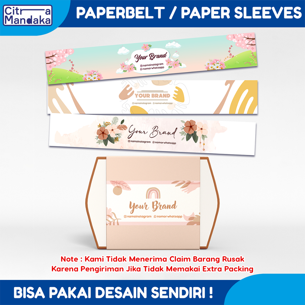 Jual Paper Belt Custom | Packaging Sleeve Free Design | Label Hampers ...