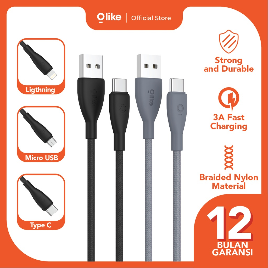 Jual KABEL DATA TUBE Olike D201DC USB A To Type-C Kabel Data Charger ...