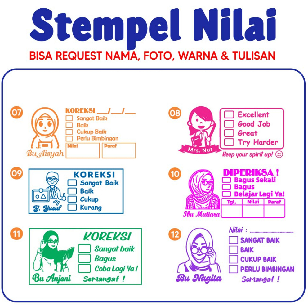 Jual STEMPEL REWARD / STEMPEL PENILAIAN GURU TK SD PAUD ANAK / STEMPEL ...
