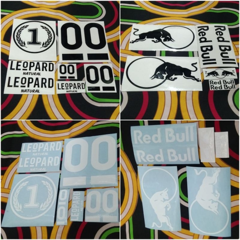 Jual Stiker Helm Full 1 Set RedBull Leopard Grade Ori | Shopee Indonesia