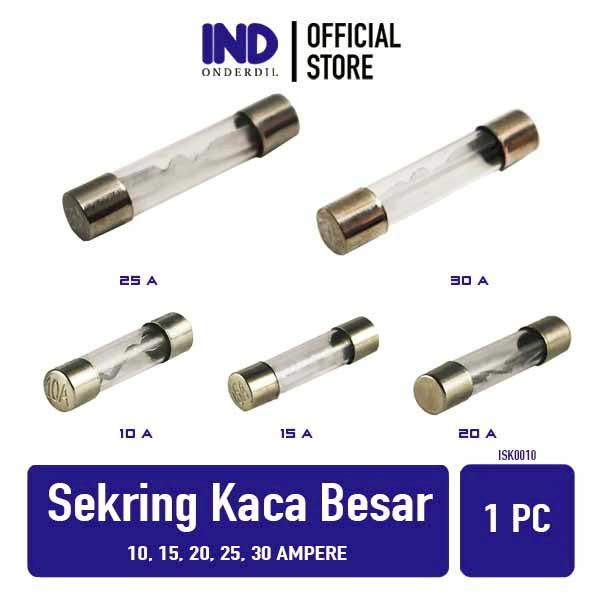 Jual Sekring Kaca Besar 15 20 25 30 Ampere A Sikring Tabung Fuse Glass 15A 20A 25A 30A Amper ...