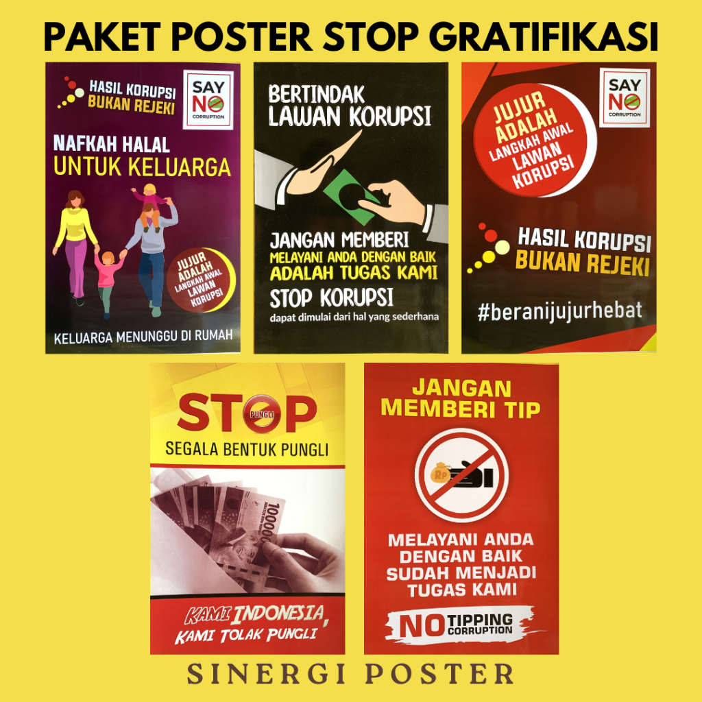 Jual Paket Poster STOP Gratifikasi | Poster Say No Korupsi | Poster ...
