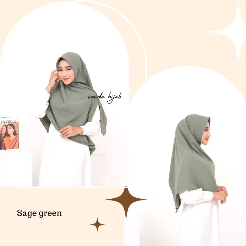 Jual Jilbab segiempat wolfis PREMIUM EXSLUSIVE Sage green (GESER UTK WARNA LAIN) ukuran 110 cm ...