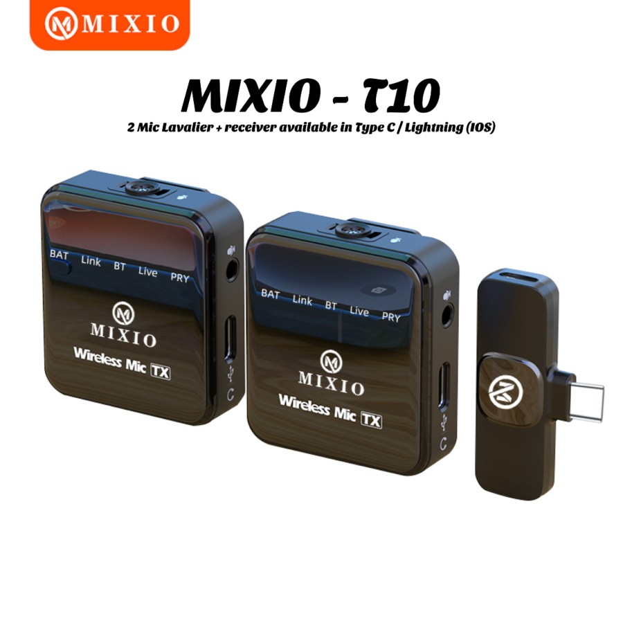 Jual MIXIO-T9/T10 Wireless Microphone Professional Mikrofon Lavalier HP ...