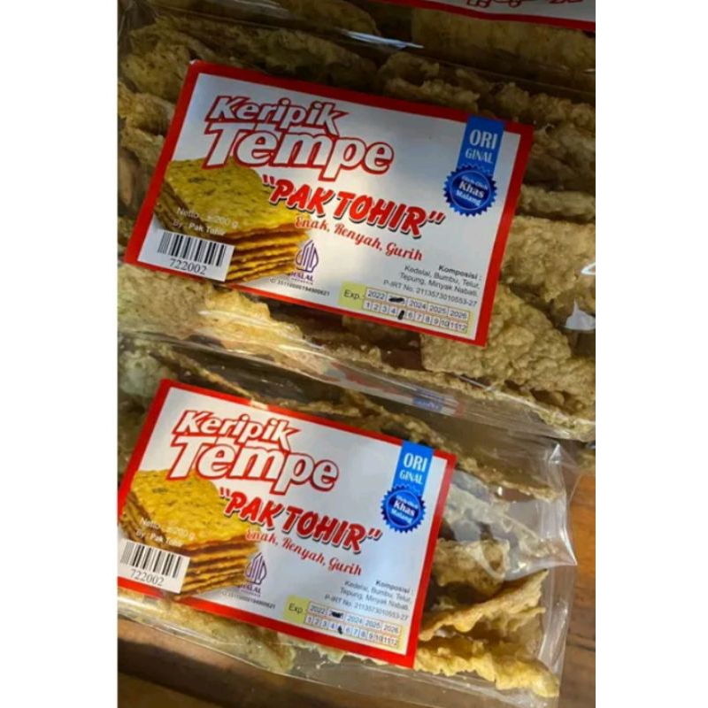 Jual KERIPIK TEMPE PAK TOHIR KHAS MALANG 200gr | Shopee Indonesia