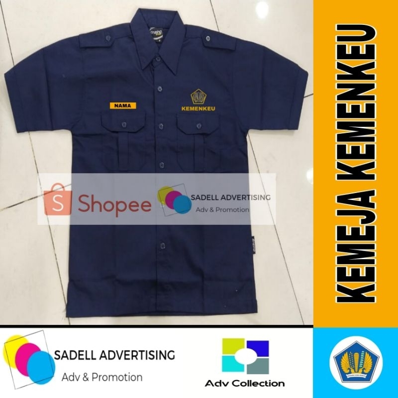 Jual Kemeja Kemenkeu RI Seragam Kemenkeu RI Navy PDH Lengan Pendek Pria ...