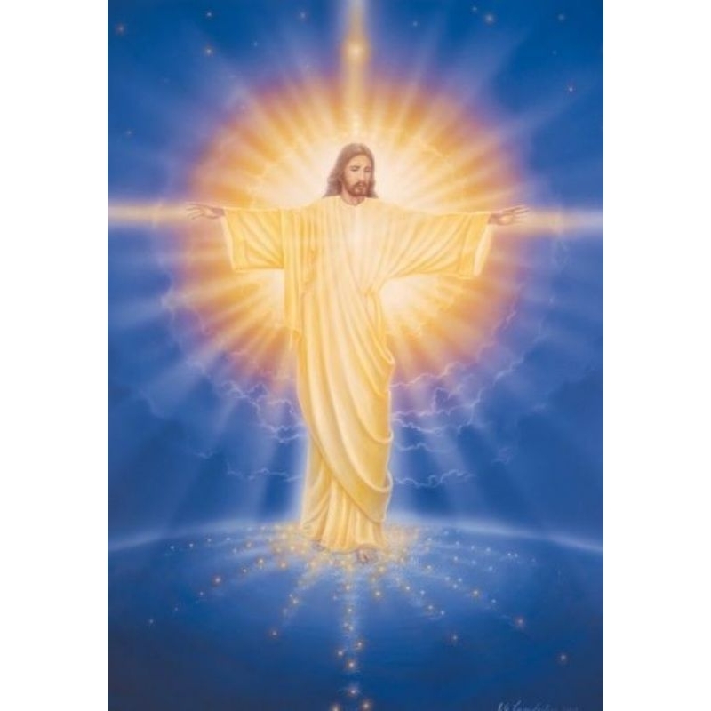 Jual hiasan dinding poster Yesus Kristus cahaya plus figura ukuran 53* ...