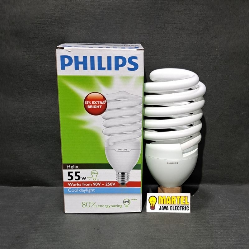 Jual Lampu philips helix 55 watt tornado spiral | Shopee Indonesia