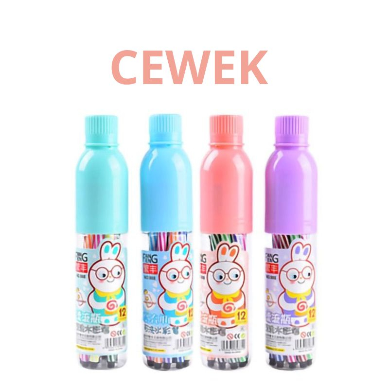 Jual SPIDOL-Spidol Set Pastel Lengkap Colouring 12 pcs Kemasan Botol ...