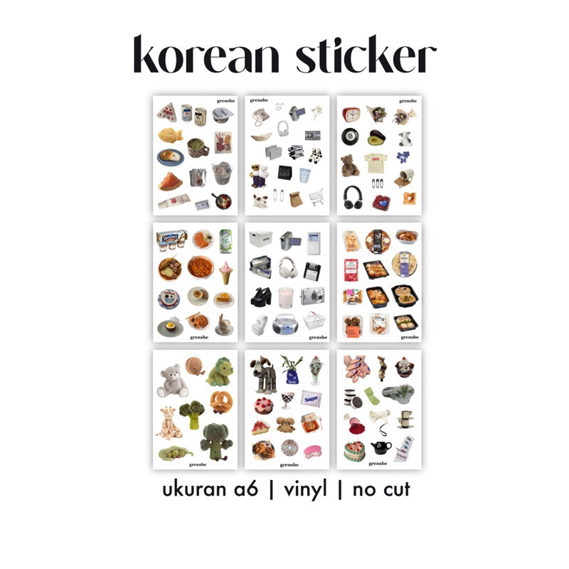 Jual korean sticker sheet vintage aesthetic dekorasi scrapbook journal ...