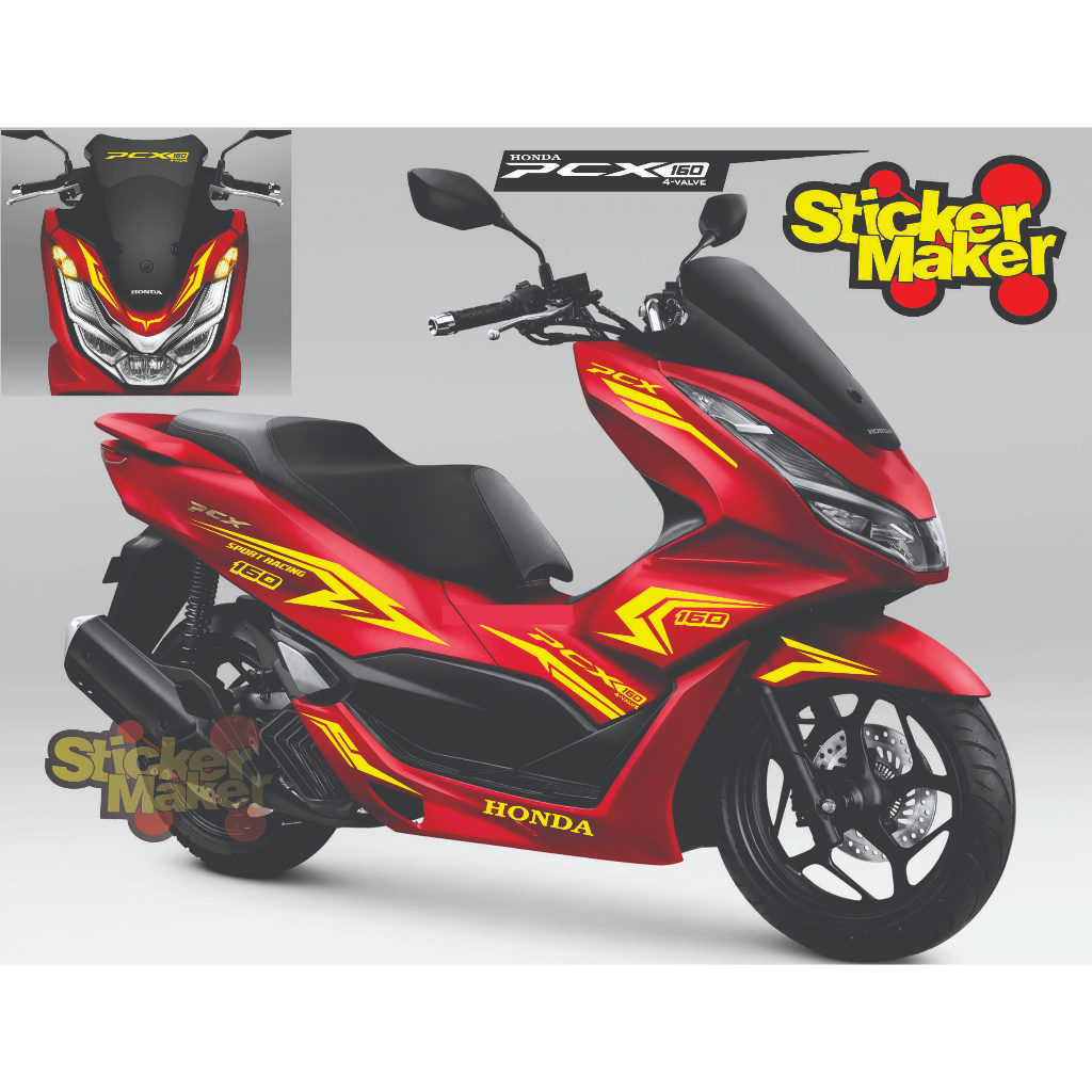 Jual stiker striping pcx 160 sticker cutting honda pcx new 2021/2022 ...