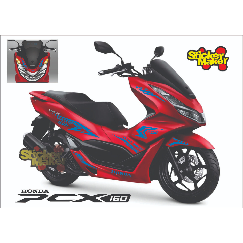Jual stiker striping pcx 160 sticker cutting honda pcx new 2021/2022 ...