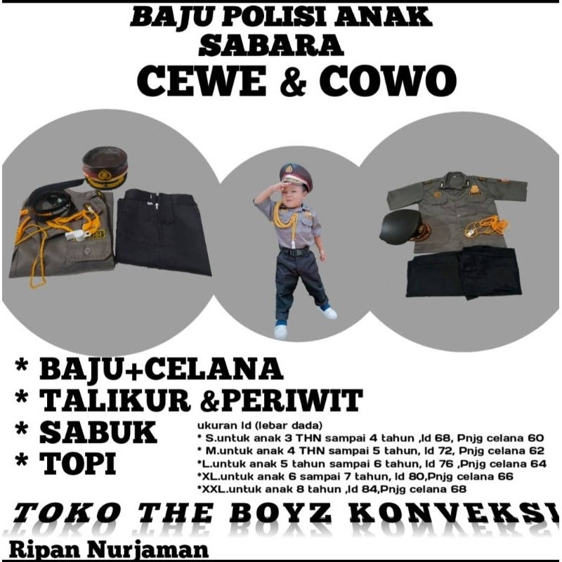 Jual BAJU polisi anak Sabhara || cewe and cowo || (propesi anak paket ...