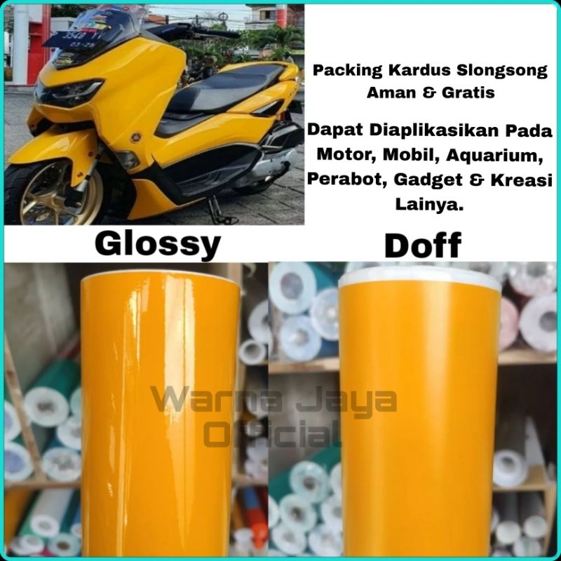 Jual PERMETER/100cm Sticker Stiker Skotlet Kuning Yellow Glossy & Doff ...