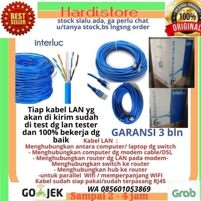 Jual Kabel LAN Indoor Cat6e 50 M Kabel WIFI Gigabit Siap Pakai ...