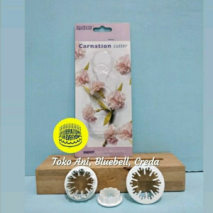 Jual PME Carnation Flower Fondant Cutter Set of 3 ( CA660 ) | Shopee Indonesia