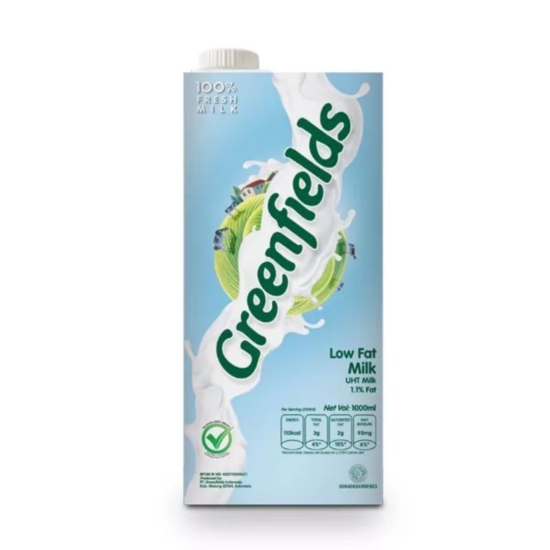 Jual Susu Greenfields Fresh Milk / Low Fat 1 liter | Shopee Indonesia