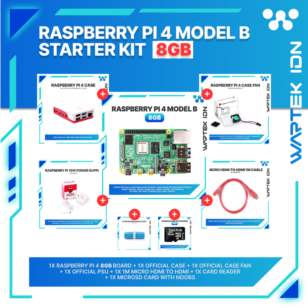 Jual Raspberry Pi 4 Model B RAM 8GB Starter Kit | Shopee Indonesia