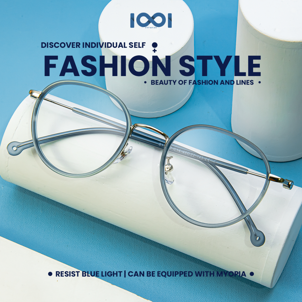 Jual IOOI Eyewear - Kacamata Oval Metal Plastic Anti Radiasi Blueray Photocromic Pria Wanita ...