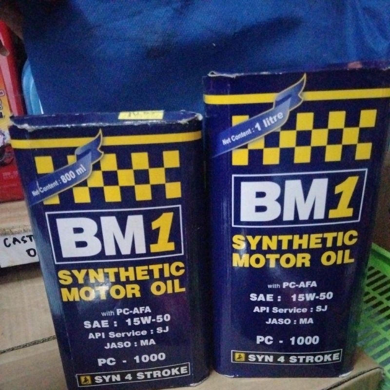 Jual BM1 Oil PC-1000 800ml 1000ml 15w-50 Oli Mesin SYN 4 Stroke Motor ...