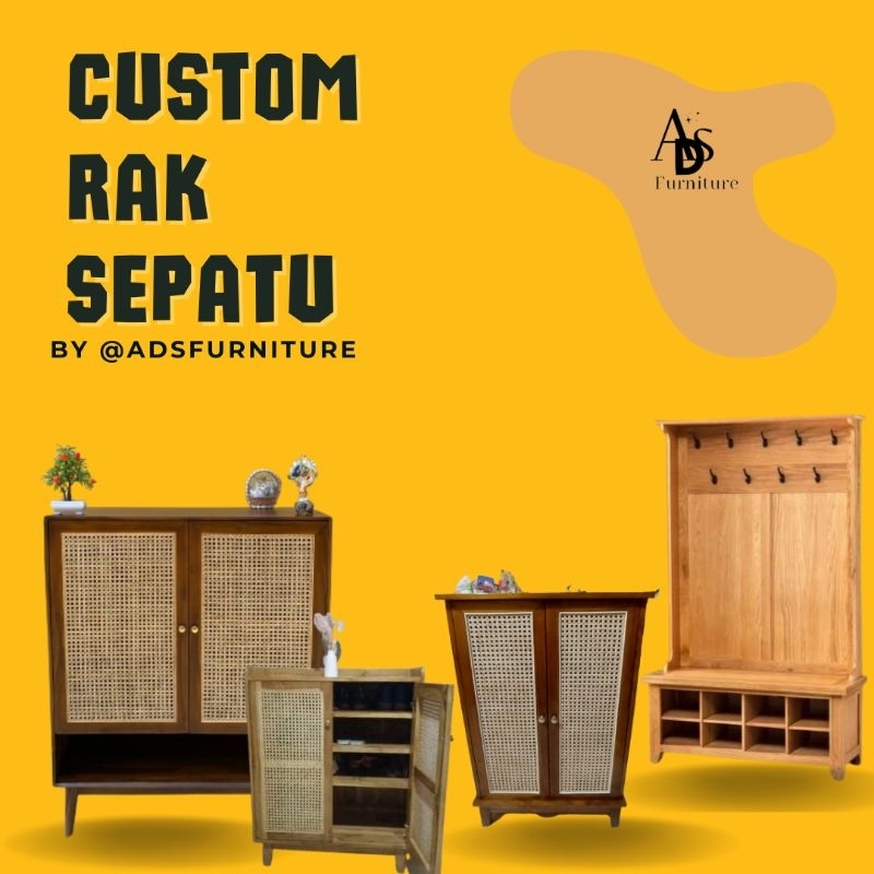 Jual custom rak sepatu kayu jati rak sepatu minimalis | Shopee Indonesia
