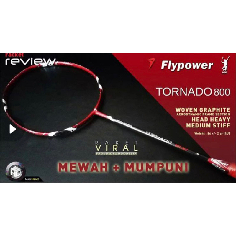 Jual Raket Badminton Tornado 800 (Flypower) NEW | Shopee Indonesia