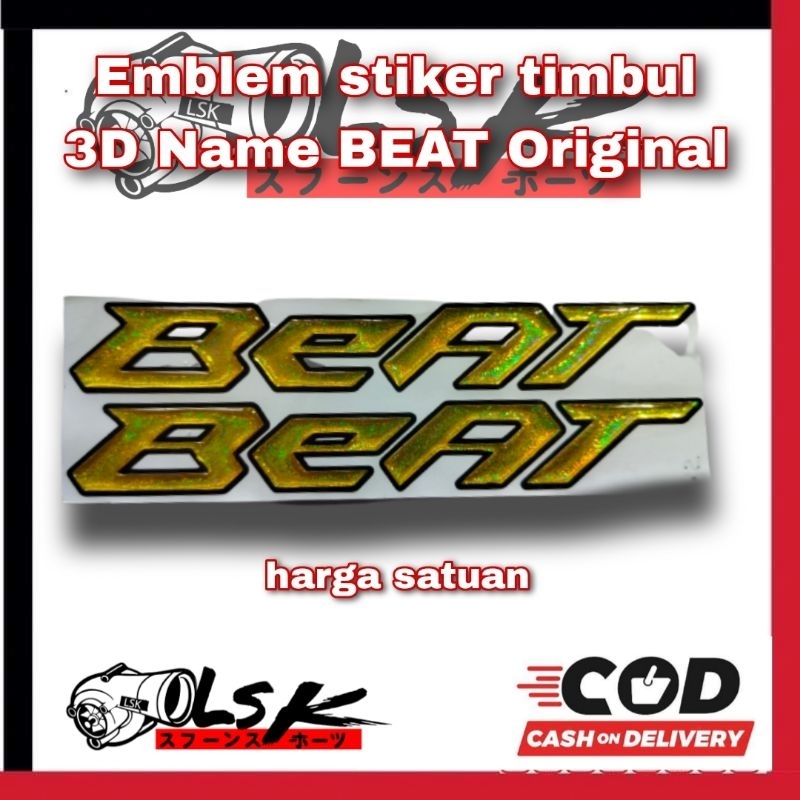 Jual Logo emblem timbul 3D Motor Honda BEAT Fi Karbu Variasi Stiker ...
