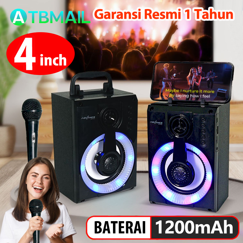 Jual 【Free Mic】Speaker Bluetooth Super Bass Karaoke Besar 4 Inch Salon ...