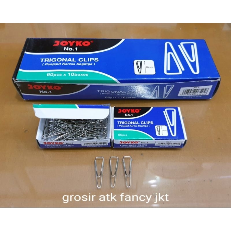 Jual ( 1 pak besar = 10 pak kecil ) Paper Clip Klip Trigonal Segitiga ...