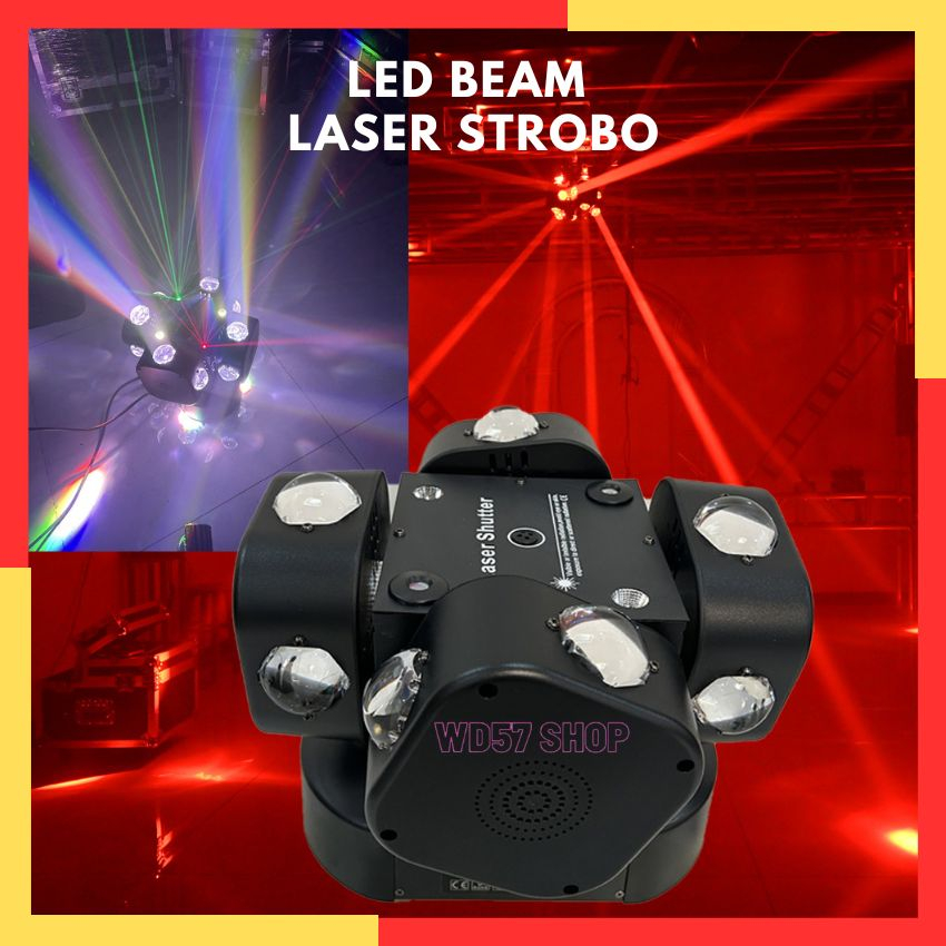 Jual Lampu Disco Sorot LED Laser Beam Strobo Moving Head RGB DMX512 ...